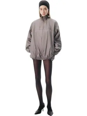 Alexander Wang Alexander Wang Oversized Track Jacket With Gathered Collar Grey