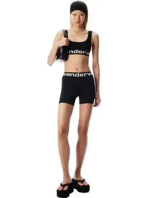 Alexander Wang Logo Elastic Bike Shorts - Black
