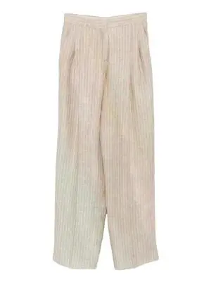 Max Mara Fonte Pinstripe Pleated Trousers - Neutrals
