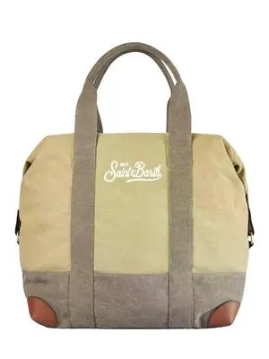 MC2 SAINT BARTH Logo-embroidered Canvas Holdall - Neutrals