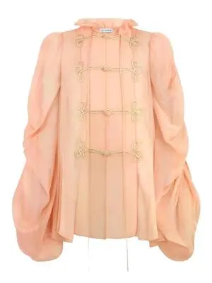 LES FILLES D'EVA Frogging Detail Blouse - Orange