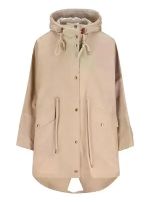 Moncler Drawstring-waist Hooded Parka - Neutrals