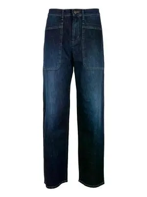 CIGALA'S Patch-pocket Straight-leg Jeans - Blue