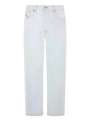 DIESEL® Straight-leg Jeans With Contrast Stitching - White