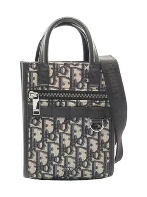 Dior Mini Oblique Canvas Safari North-south Tote Satchel - Blue