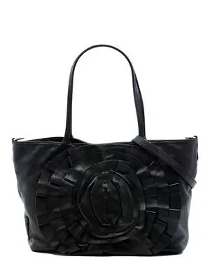 Valentino Garavani Small Nappa Petale Tote Satchel - Black