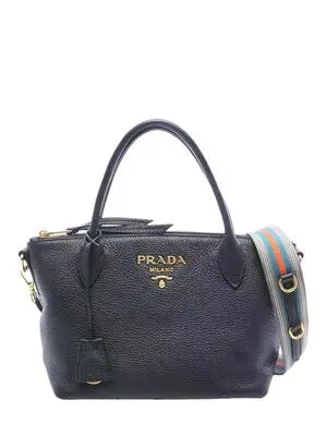 Prada Vitello Daino Satchel - Black