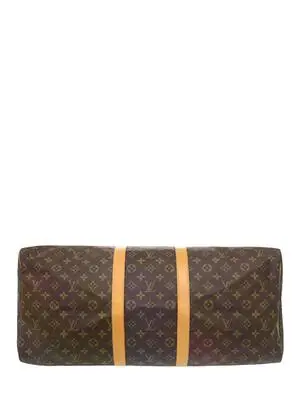 LOUIS VUITTON Monogram Keepall 55 Travel Bag - Brown