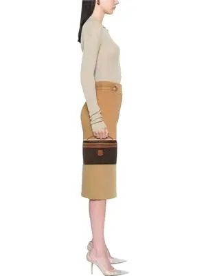 Celine Macadam Coated Canvas Vanity Bag - Brown