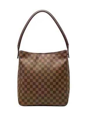 LOUIS VUITTON Damier Ebene Looping Gm Tote Bag - Brown
