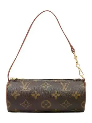 LOUIS VUITTON Monogram Papillon Pochette Handbag - Brown