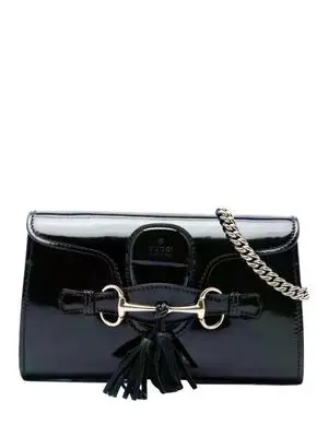 Gucci Patent Leather Emily Crossbody Bag - Black