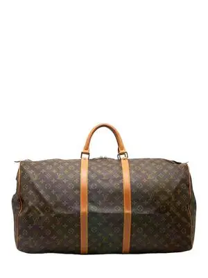 LOUIS VUITTON Monogram Keepall 60 Travel Bag - Brown