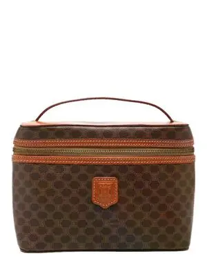 Celine Macadam Coated Canvas Vanity Bag - Brown