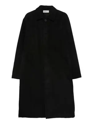 Universal Works Raglan Sleeve Buttoned Coat - Black