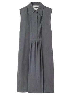 JIL SANDER Wool Midi Dress - Grey