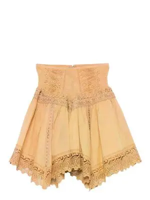 Charo Ruiz Ibiza Lace-trim Mini Skirt - Neutrals