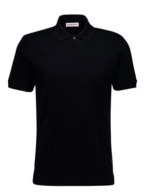Orlebar Brown Black Bruno Pique Stitch Polo Black