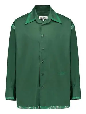 MAISON MARGIELA Poplin Shirt Jacket With Coated Hem - Green