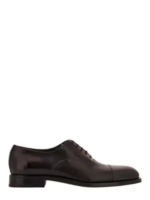 FERRAGAMO Tramezza Oxford Shoes With Cap Toe - Brown