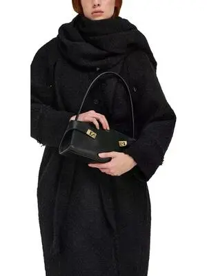FERRAGAMO Ferragamo Hug Leather Shoulder Bag Black