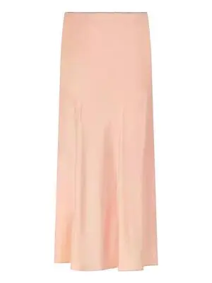 ROBERTO COLLINA Satin A-line Midi Skirt - Orange