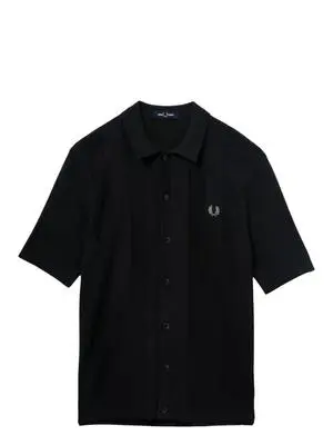 Fred Perry Logo-embroidered Short Sleeve Shirt - Blue
