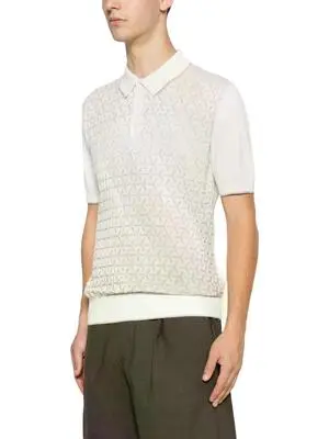 PANICALE Geometric-pattern Polo Shirt - Neutrals