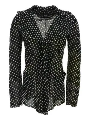 Junya Watanabe Polka-dot Sheer Shirt - Black