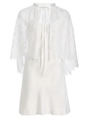 THIRD FORM Lace Cape And Satin Slip Dress - Ivory
