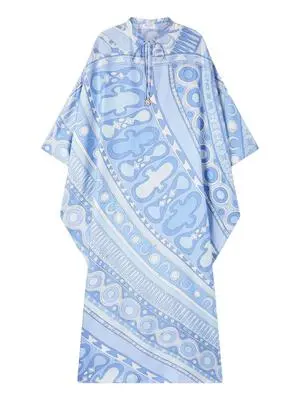 Emilio Pucci Soleil Print Silk Kaftan - Blue
