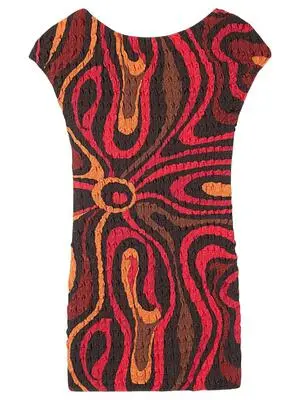 Emilio Pucci Marmo Print Shibori Mini Dress - Orange