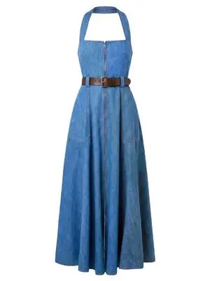 NICHOLAS Anastasia Belted Dress - Blue