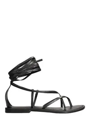 FUSION Lace-up Strappy Sandals - Black