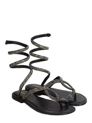 FUSION Crystal Embellished Spiral Sandals