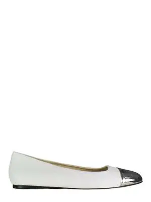 JIMMY CHOO Watson Cap-toe Ballet Flats - White