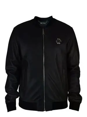 Philipp Plein Logo-plaque Bomber Jacket - Black