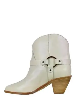 FRANCESCO RUSSO Santiag Leather Boots - Neutrals