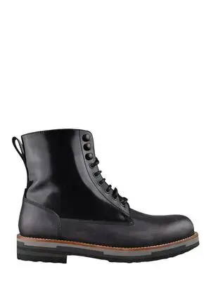 Dolce & Gabbana Lace-up Leather Ankle Boots - Black