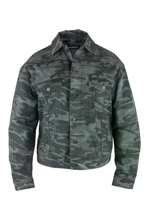 Balenciaga Camouflage Denim Jacket - Grey