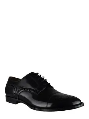 Dolce & Gabbana Perforated Lace-up Oxfords - Black