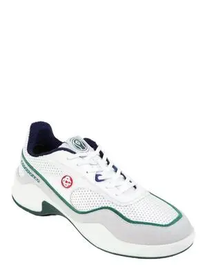 Casablanca Court Championship Lace-up Leather Sneakers - White