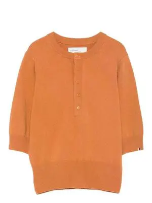 Extreme Cashmere Knitted Crew Neck Top - Orange
