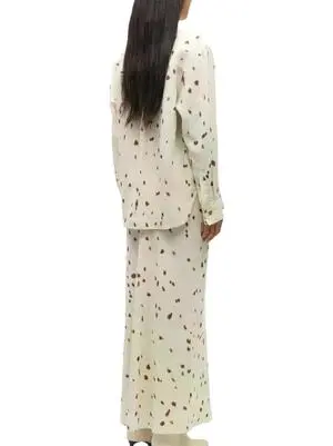 SAMSOE SAMSOE Polka-dot Linen Shirt - Neutrals