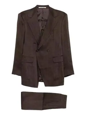 Tagliatore Pinstripe Double-breasted Suit - Brown