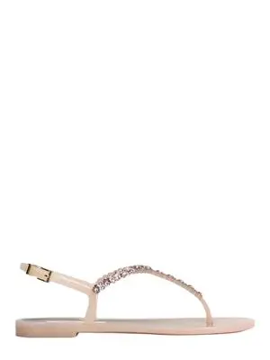Menghi Bianca Crystal-embellished Slingback Sandals - Neutrals
