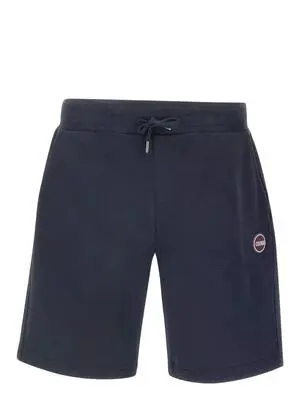 COLMAR Plush Logo-patch Drawstring Shorts - Blue
