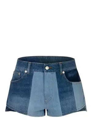 Coperni Patchwork Denim Shorts - Blue