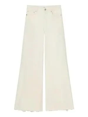 Closed Frayed Hem Flared Denim Jeans - Neutrals