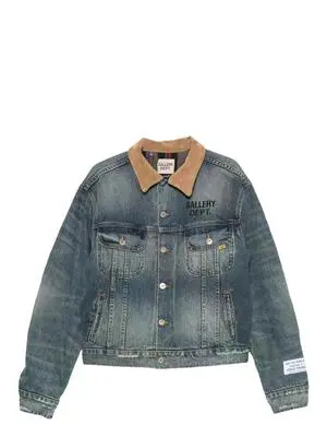 GALLERY DEPT. Logo Patch Contrast Collar Jacket - Blue